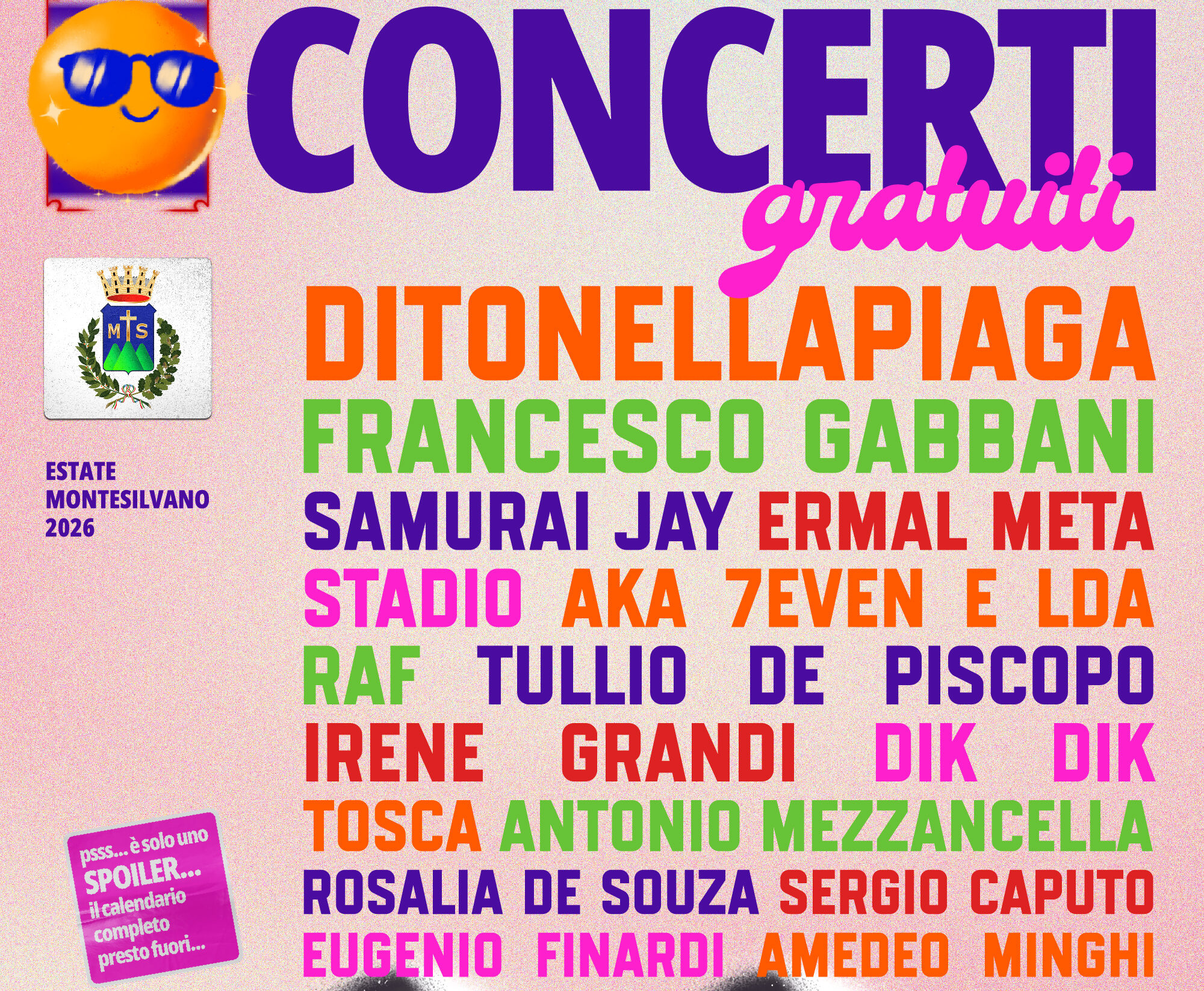 Tanti big per l'estate in musica a Montesilvano: Ditonella piaga, Meta ...