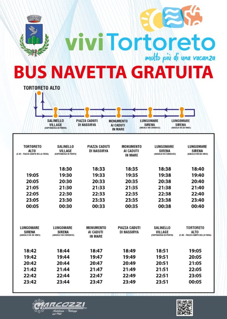 Tortoreto, bus navetta gratuito lungomare-centro storico: parte il ...